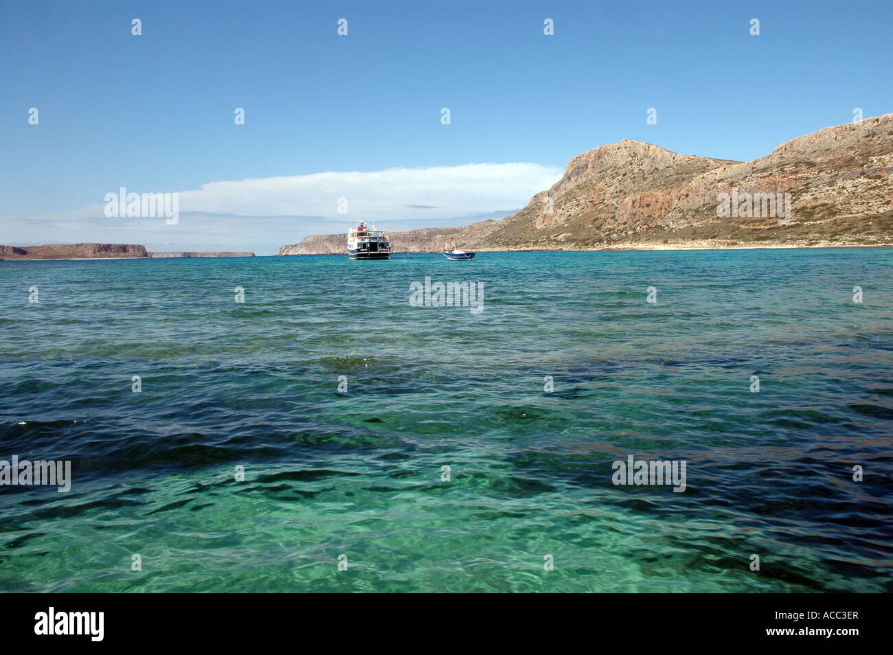 Balos beach on western Gramvoussa peninsula of island of Crete in ...