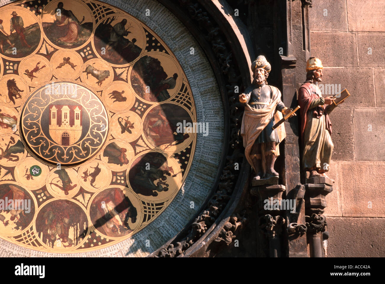 Prague astronomical clock detail figures hi-res stock photography and ...