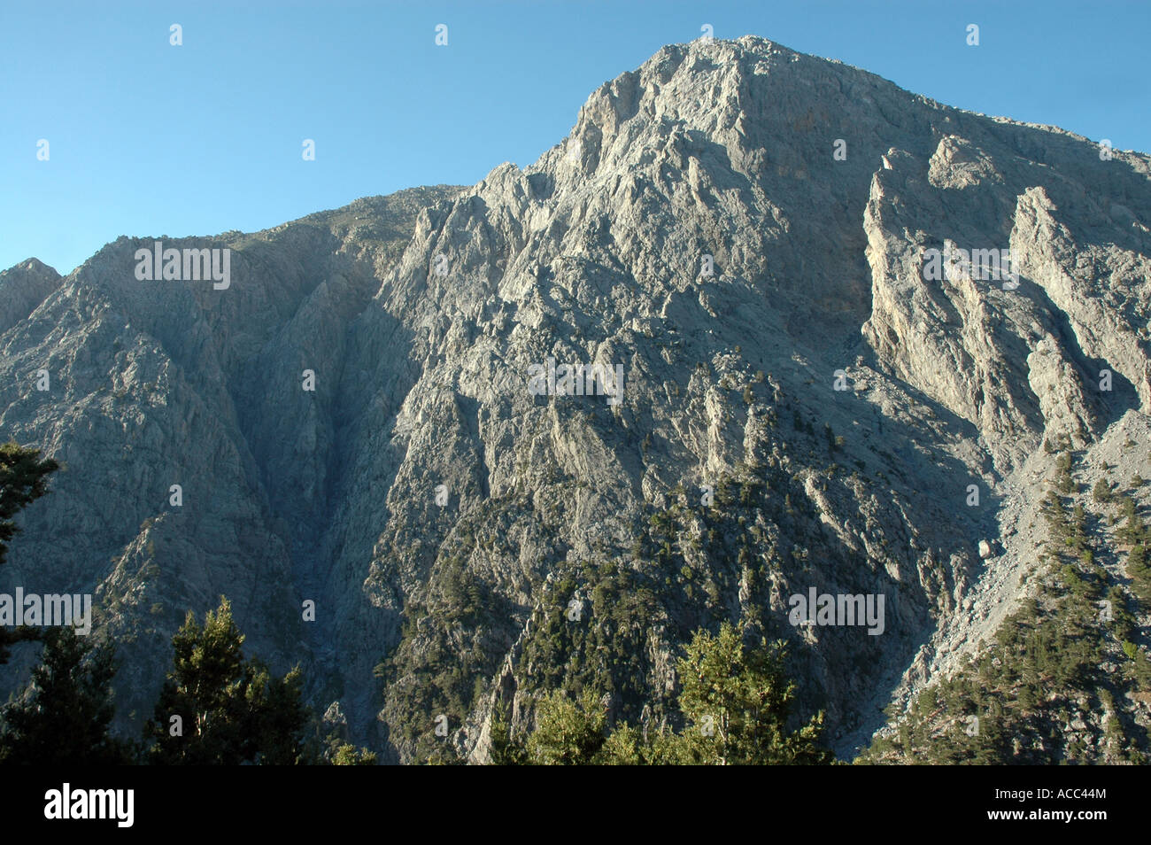 Panorama of mountains in Samaria Gorge national park in the greek ...