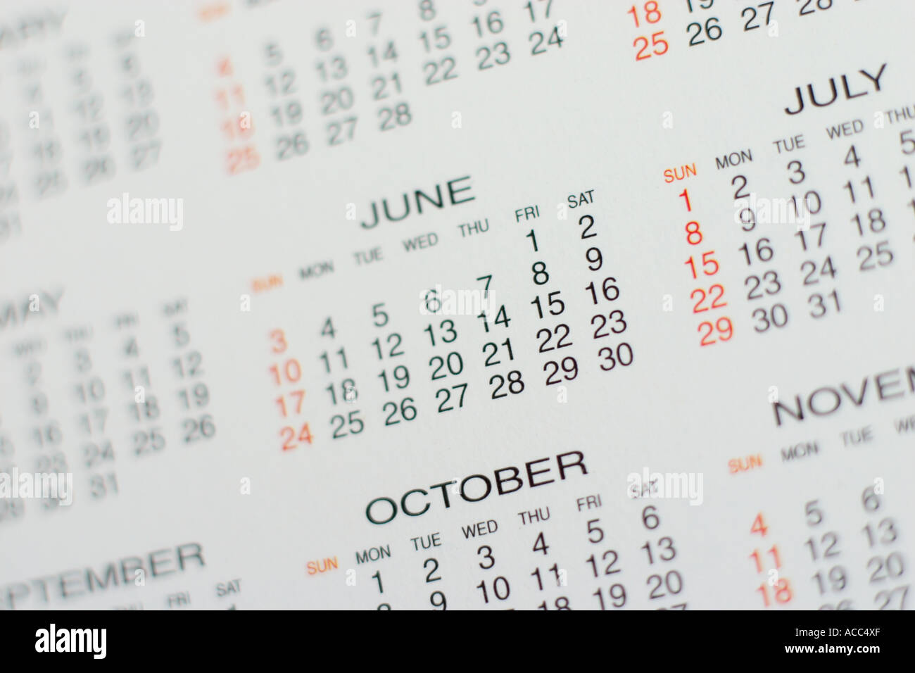 Calendar month hi-res stock photography and images - Alamy
