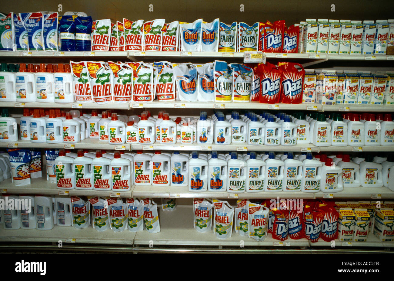 Tesco Supermarket Washing Products On Shelves Stock Photo - Alamy