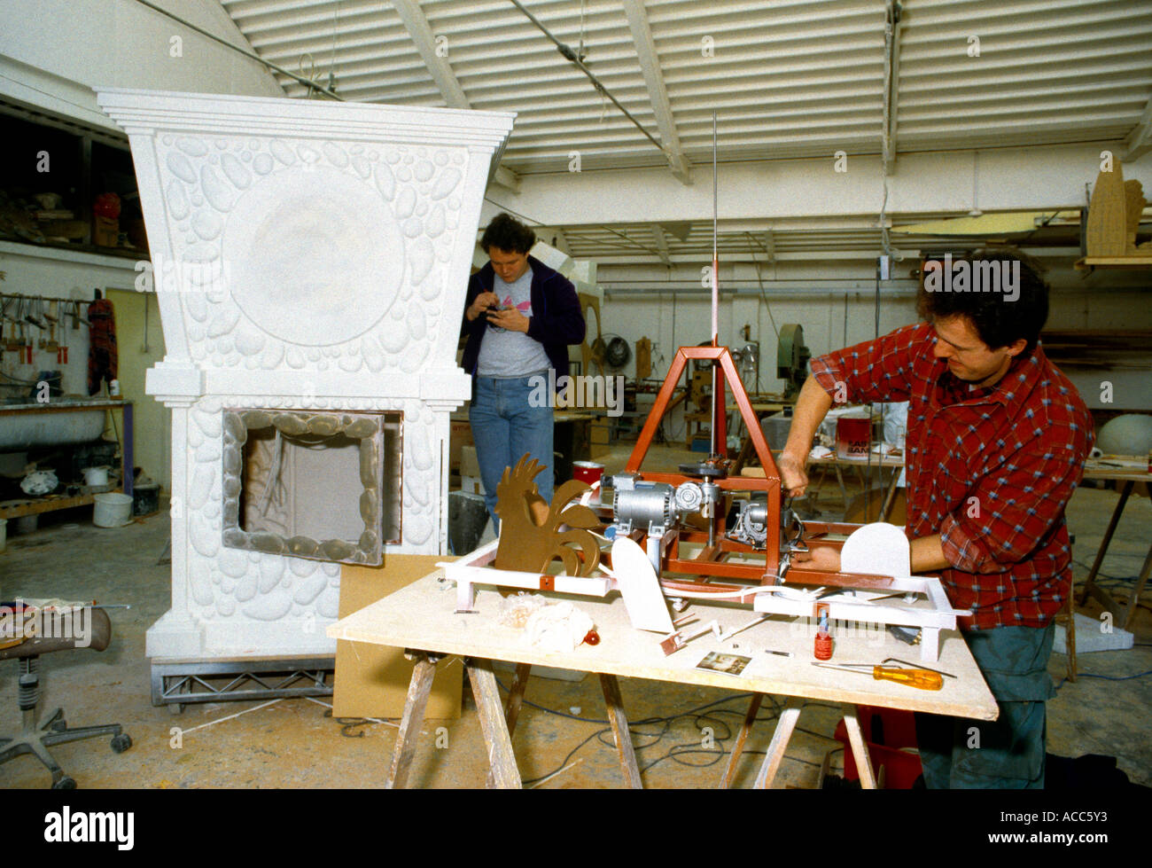 Andy Roberts Inventor Animatronics Working Inside A Clock Tower Stock ...