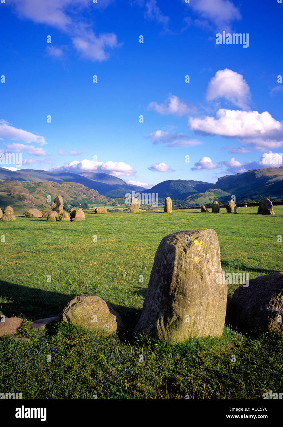 megalithic stone circle of castlerigg near village of keswick lake ...
