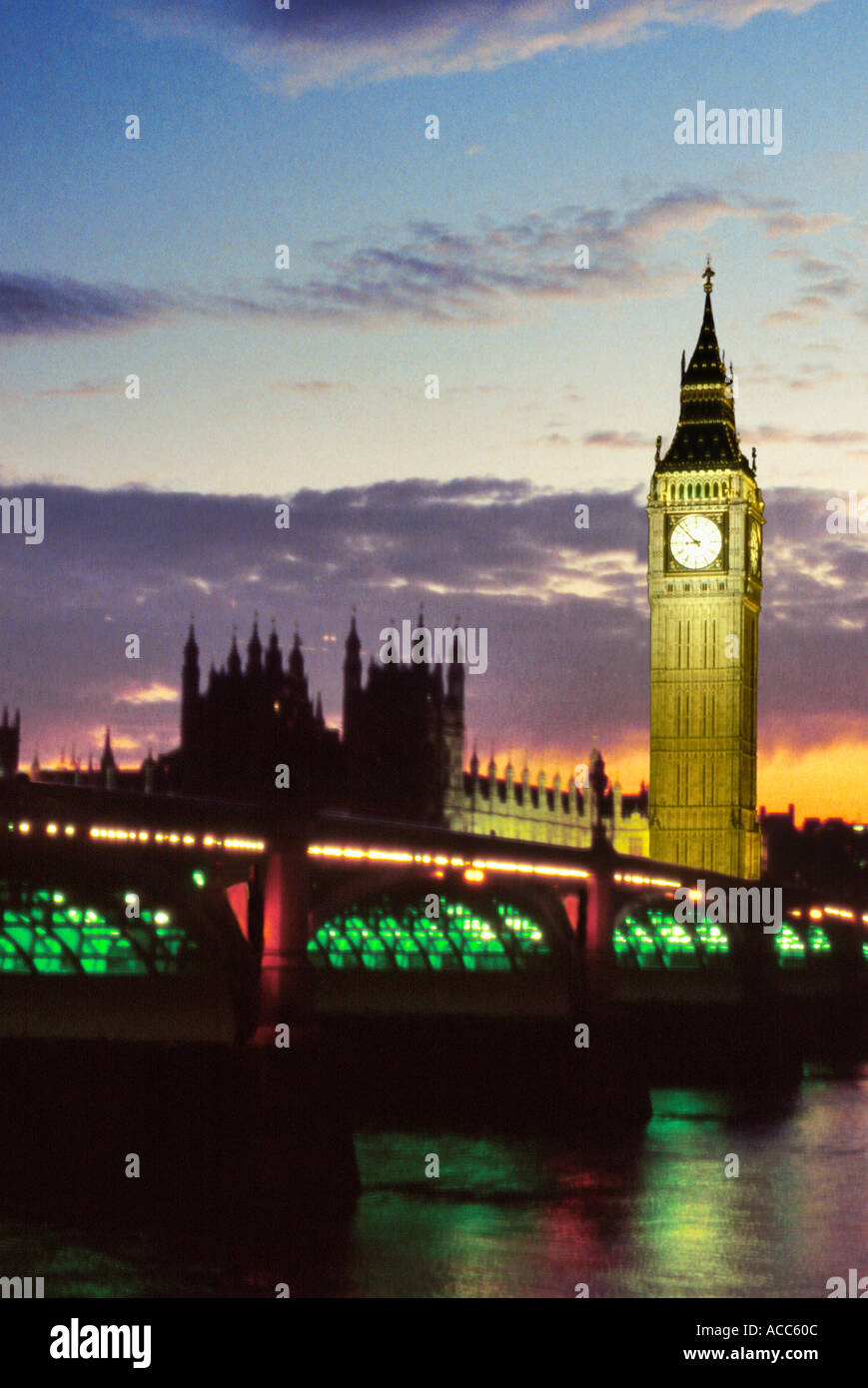 Big Ben clocktower and bridge in london England UK Stock Photo - Alamy
