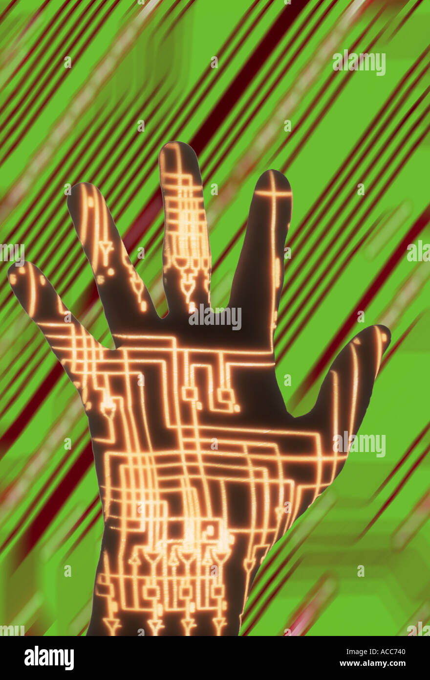 circuit board image projected on human hand Stock Photo - Alamy