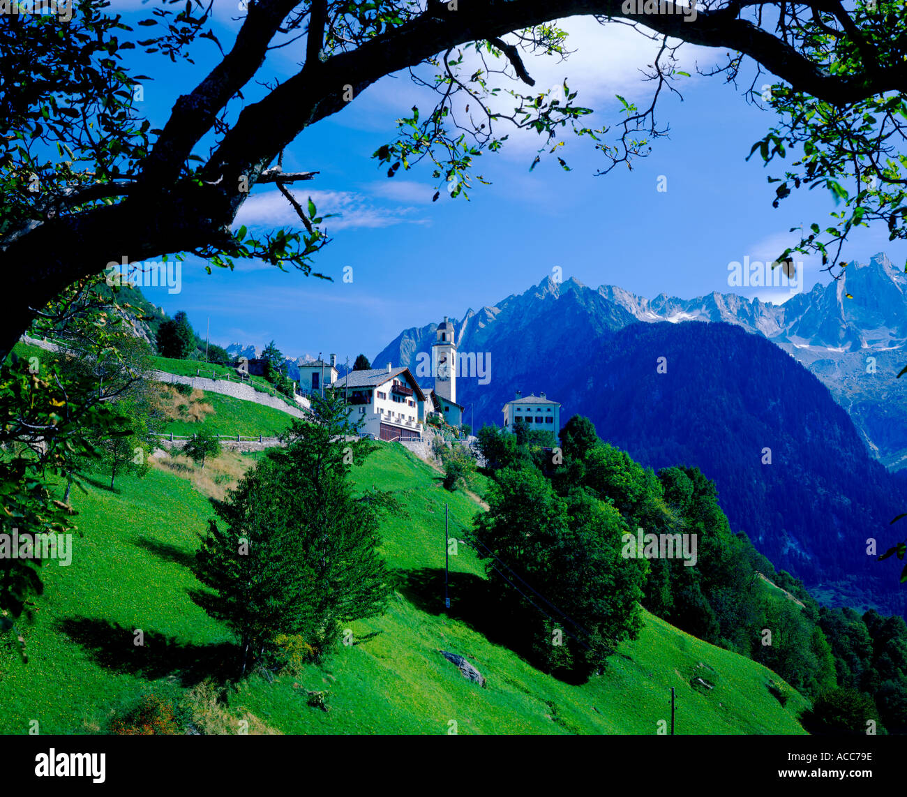 alpine village of Soglio Switzerland Stock Photo - Alamy