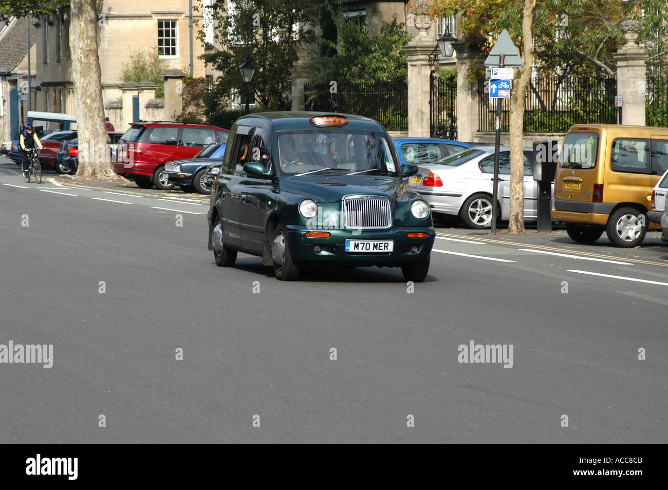 Traditional London taxi hackney cab in St Giles street Oxford England ...