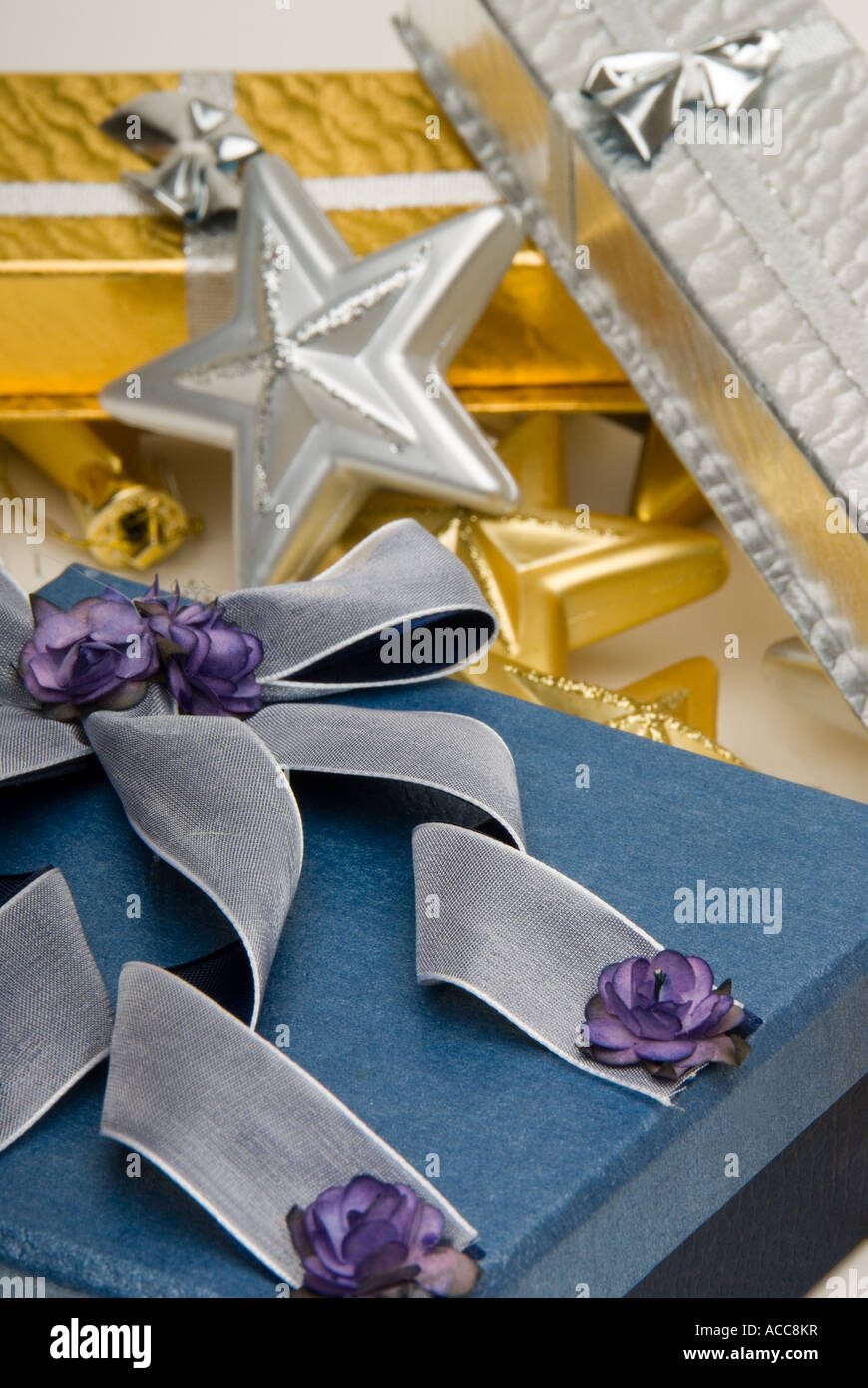 Different gift boxes ribbon hi-res stock photography and images - Alamy