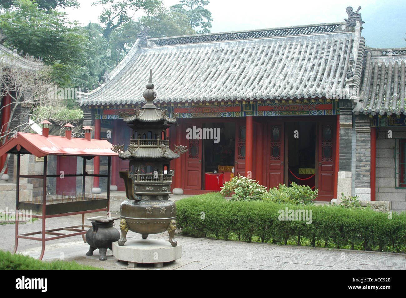 temple yard at Qingdao china Stock Photo - Alamy