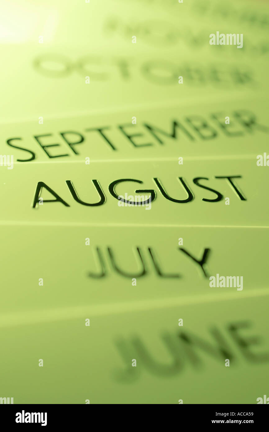 Calendar with months hi-res stock photography and images - Alamy