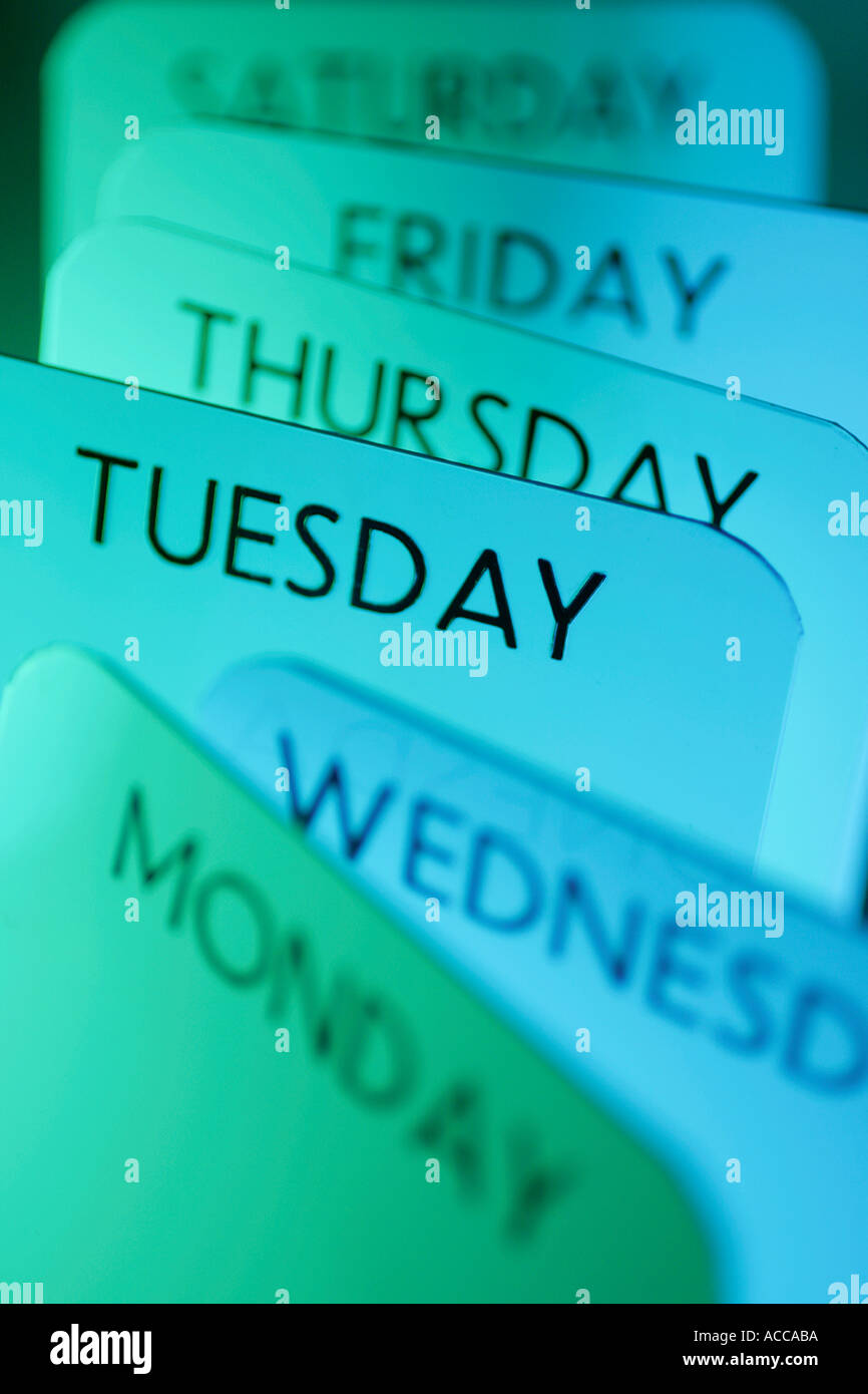 Days of Week Stock Photo - Alamy