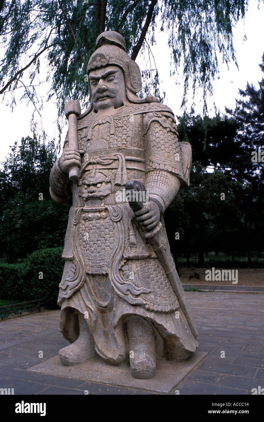 Stone statue of an general in Spirit Way Ming Tomb Beijing China Stock ...
