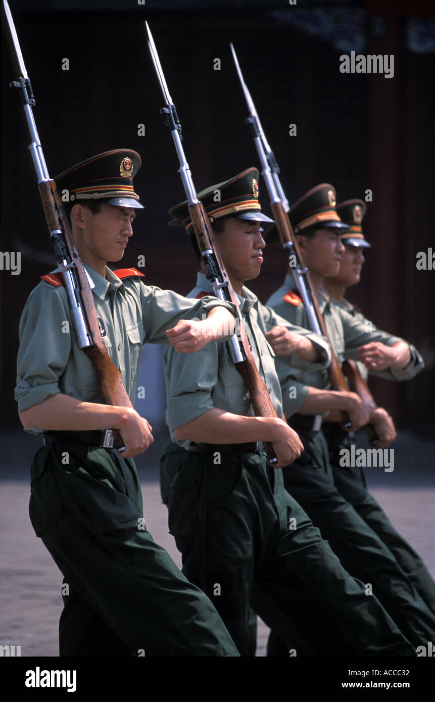 PLA marching in blind eyes in Tiananmen Square Beijing China Stock ...