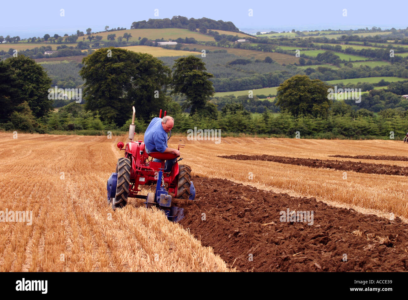 Classic Tractor Ploughing Ireland Stock Photo - Alamy