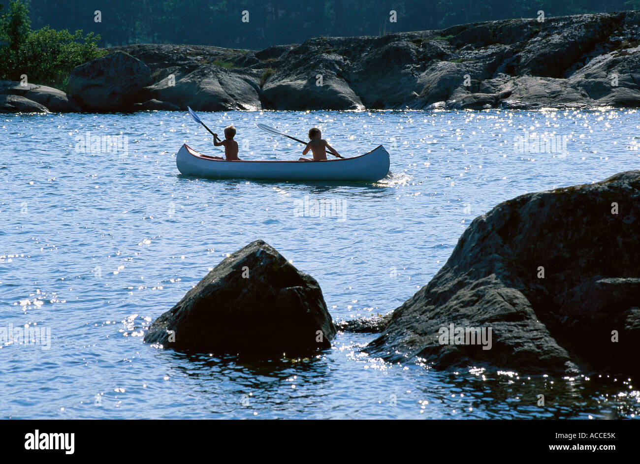 People summer holiday friends canoe water holidays hi-res stock ...