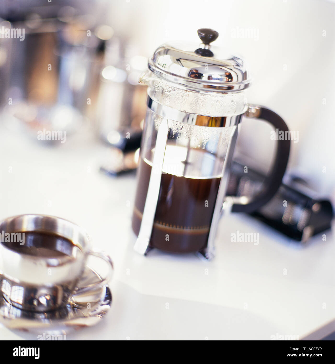 A coffee maker close-up Stock Photo - Alamy