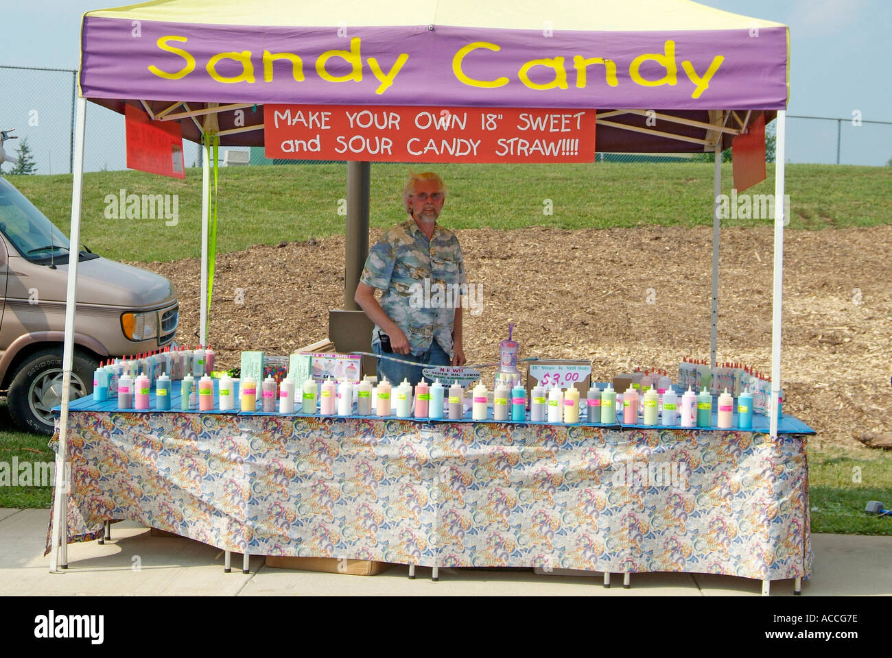 Booth selling junk food at a carnival Stock Photo - Alamy