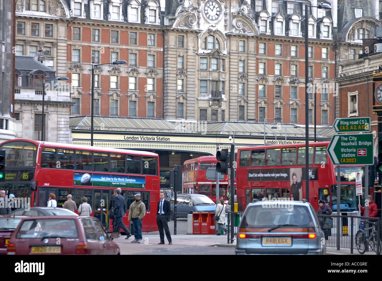 London Victoria Railway Station exterior with cars and buses London SW1 ...