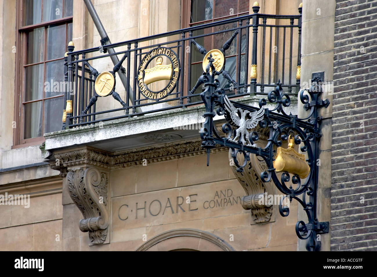 Logo outside offices of C Hoare and Company business City of London WC2 ...