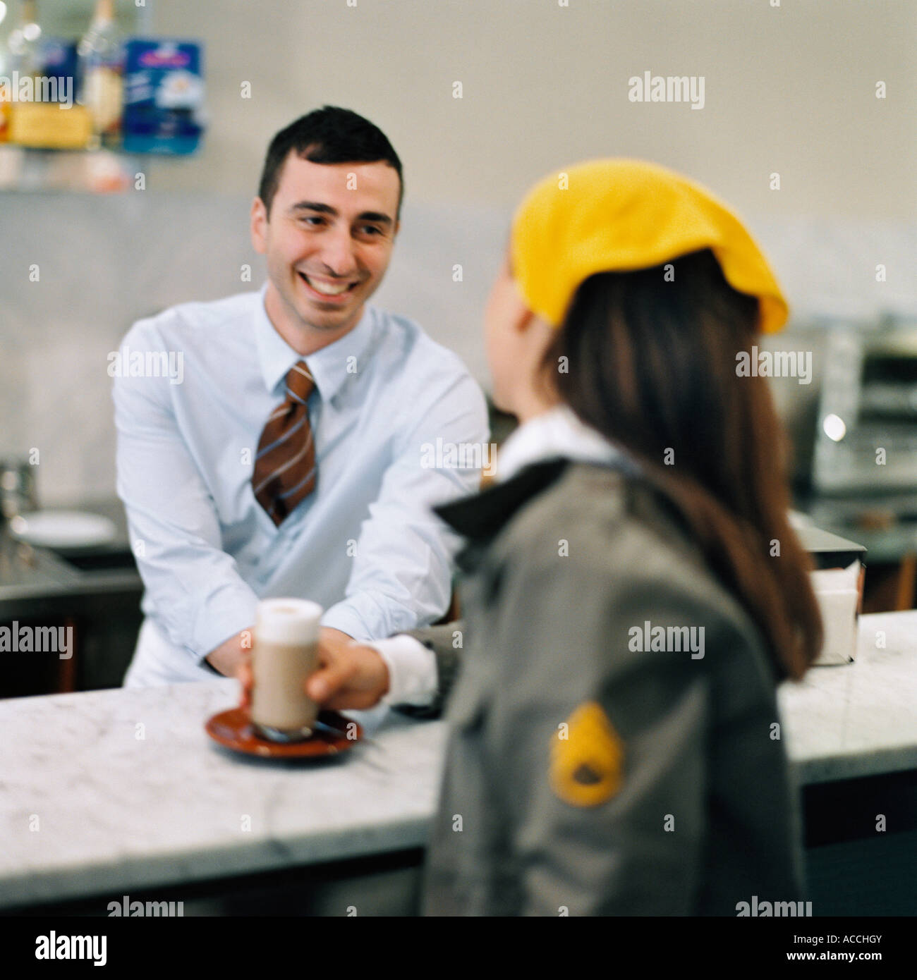 Man talking to a waiter in a cafe hi-res stock photography and images ...