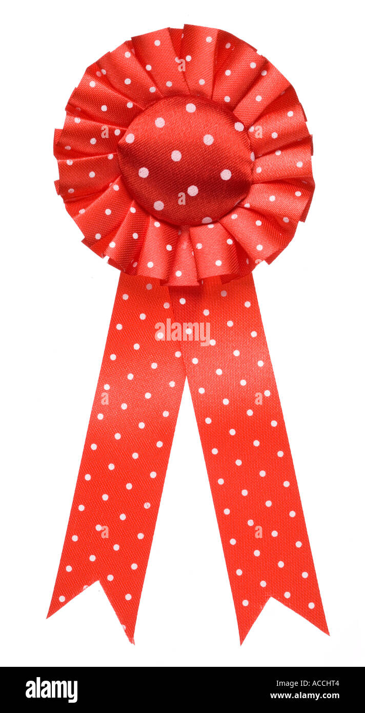 Red polka dot rosette Stock Photo - Alamy