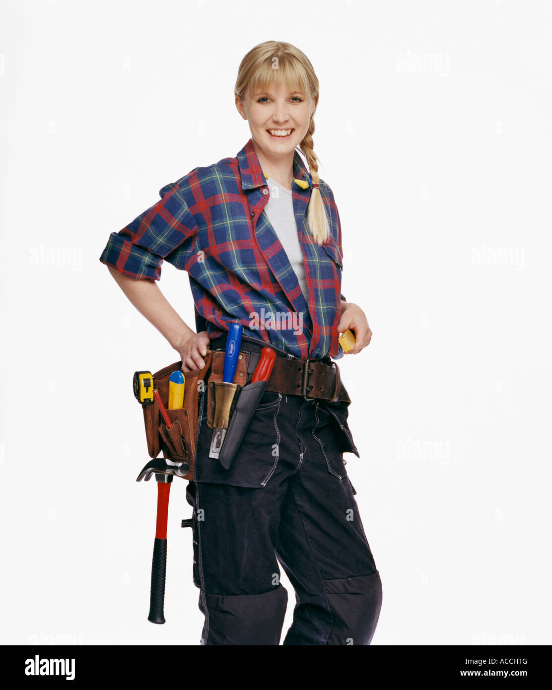 Portrait of a female carpenter Stock Photo - Alamy