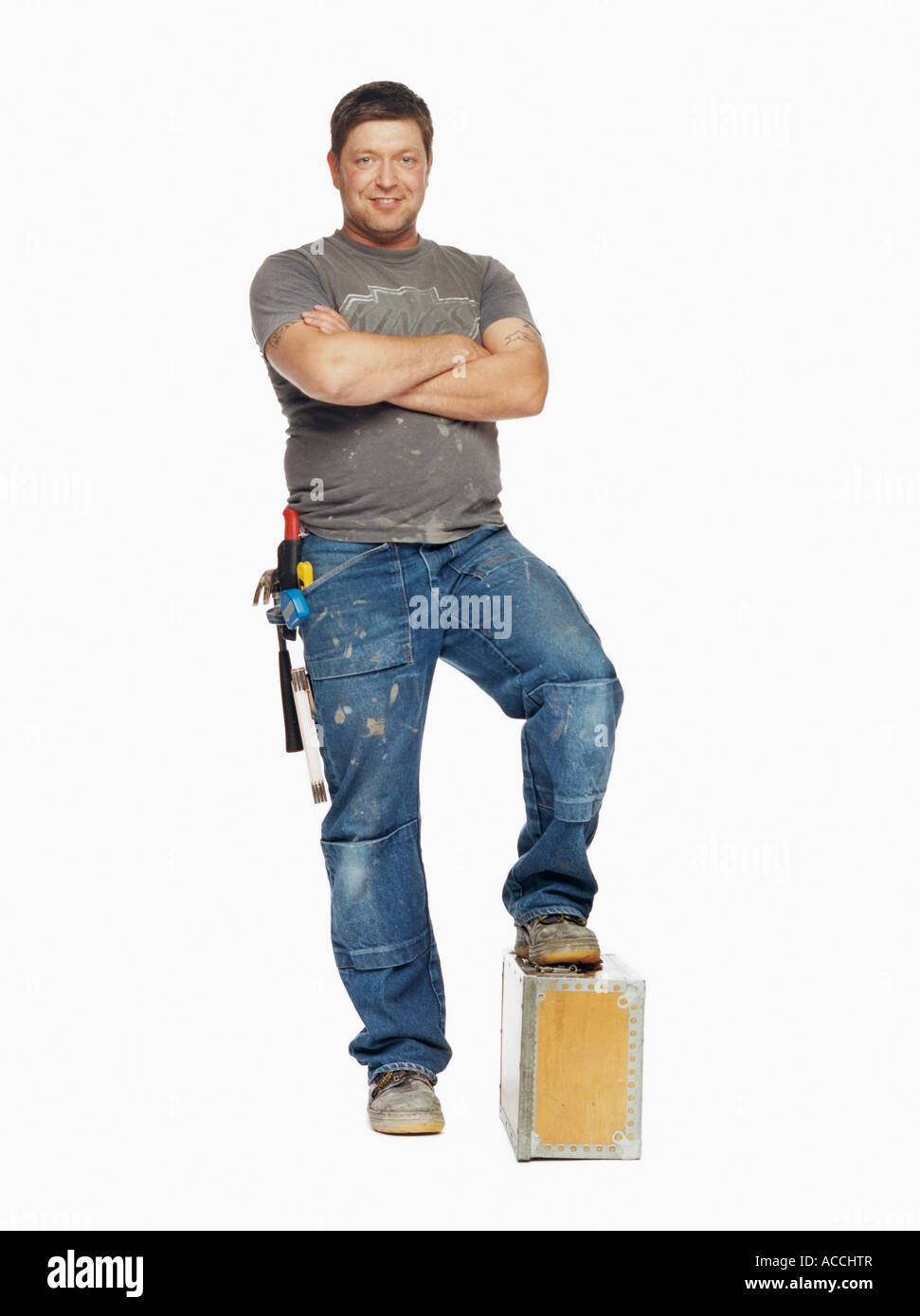 Portrait of a male carpenter Stock Photo - Alamy