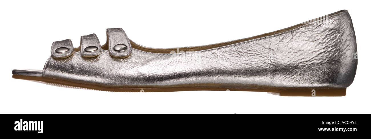 Silver fashion shoe Stock Photo - Alamy