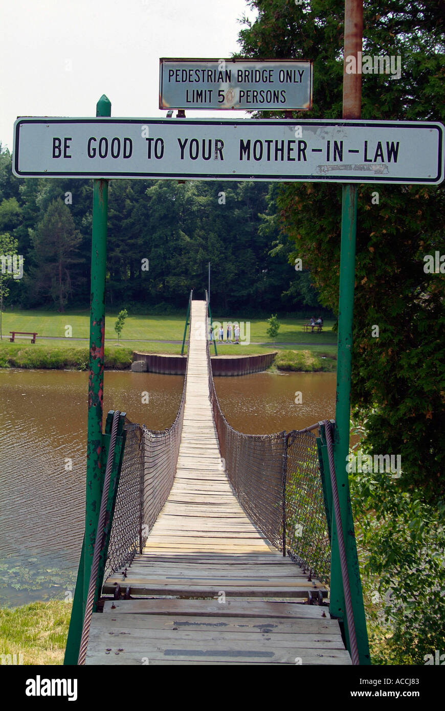 The be good to your mother in law swinging bridge at Croswell Michigan ...