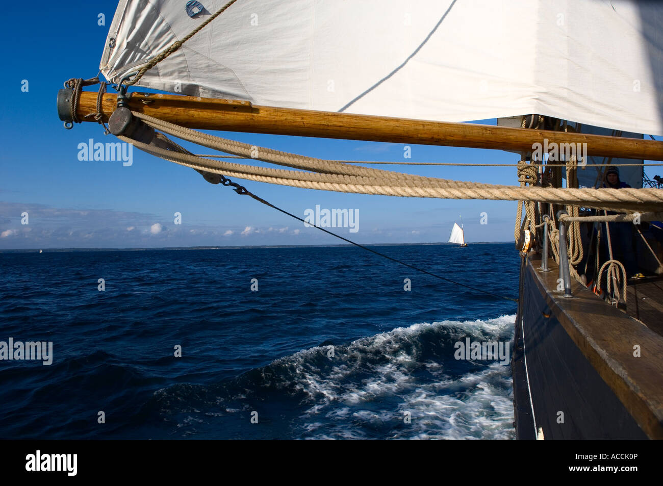 Sea and a sail on a sailing ship Stock Photo - Alamy