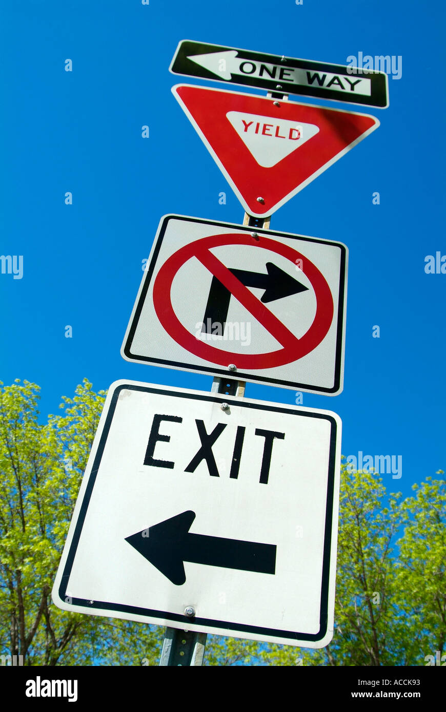 Confusing Traffic Sign Stock Photo - Alamy