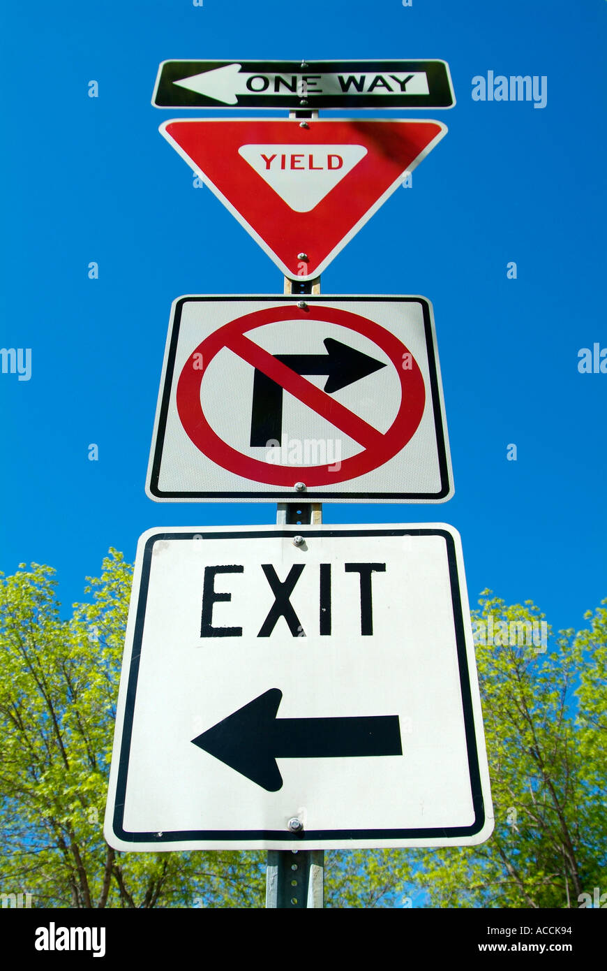 Confusing Traffic Sign Stock Photo - Alamy