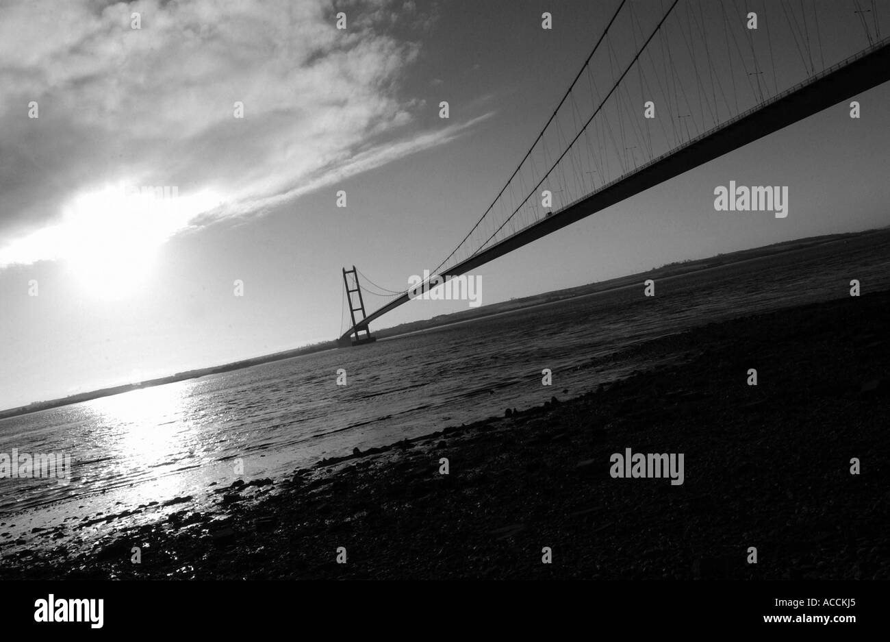 the Humber bridge over the river humber in humberside united kingdom ...