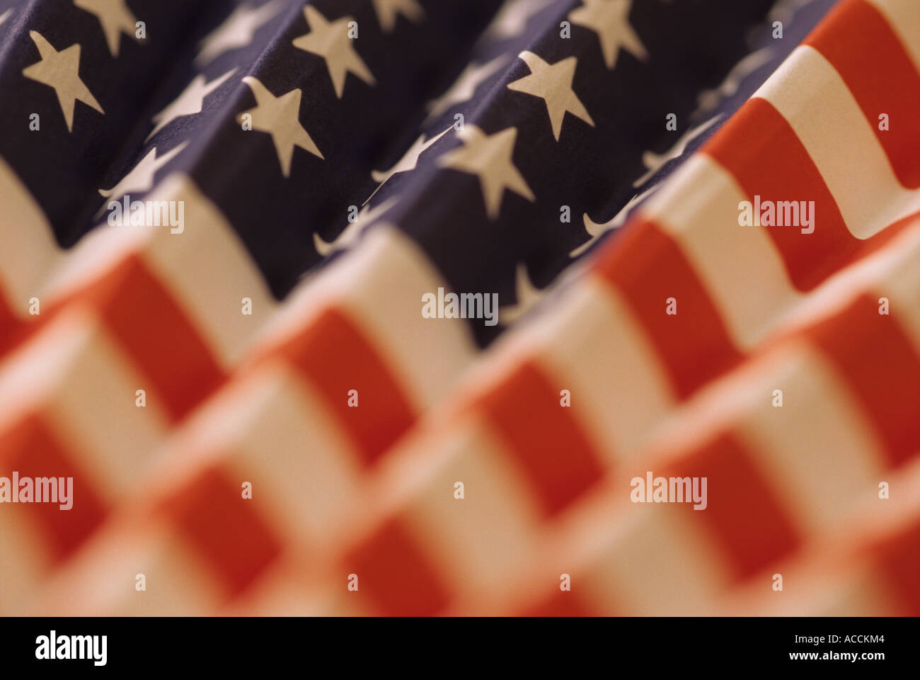 American flag fan selective focus on stars warm sunlight Marysville ...