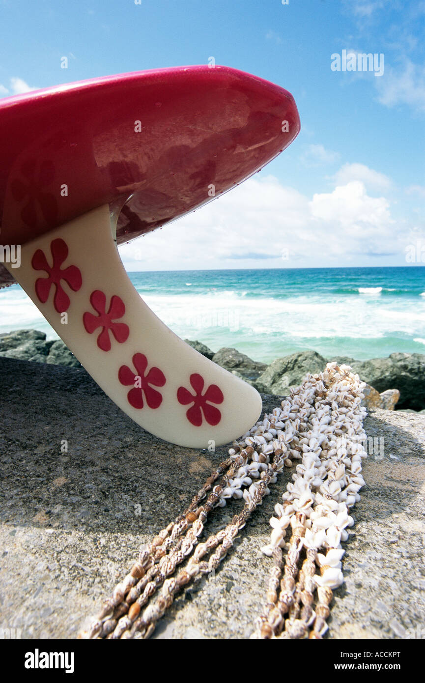 Surfboard with the ocean in the background Stock Photo - Alamy