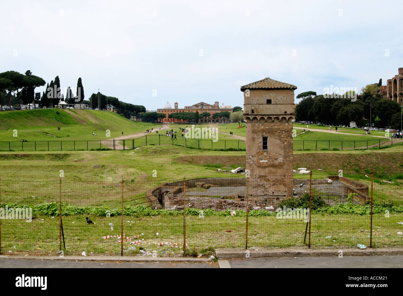 Watch tower in prison field Stock Photo - Alamy
