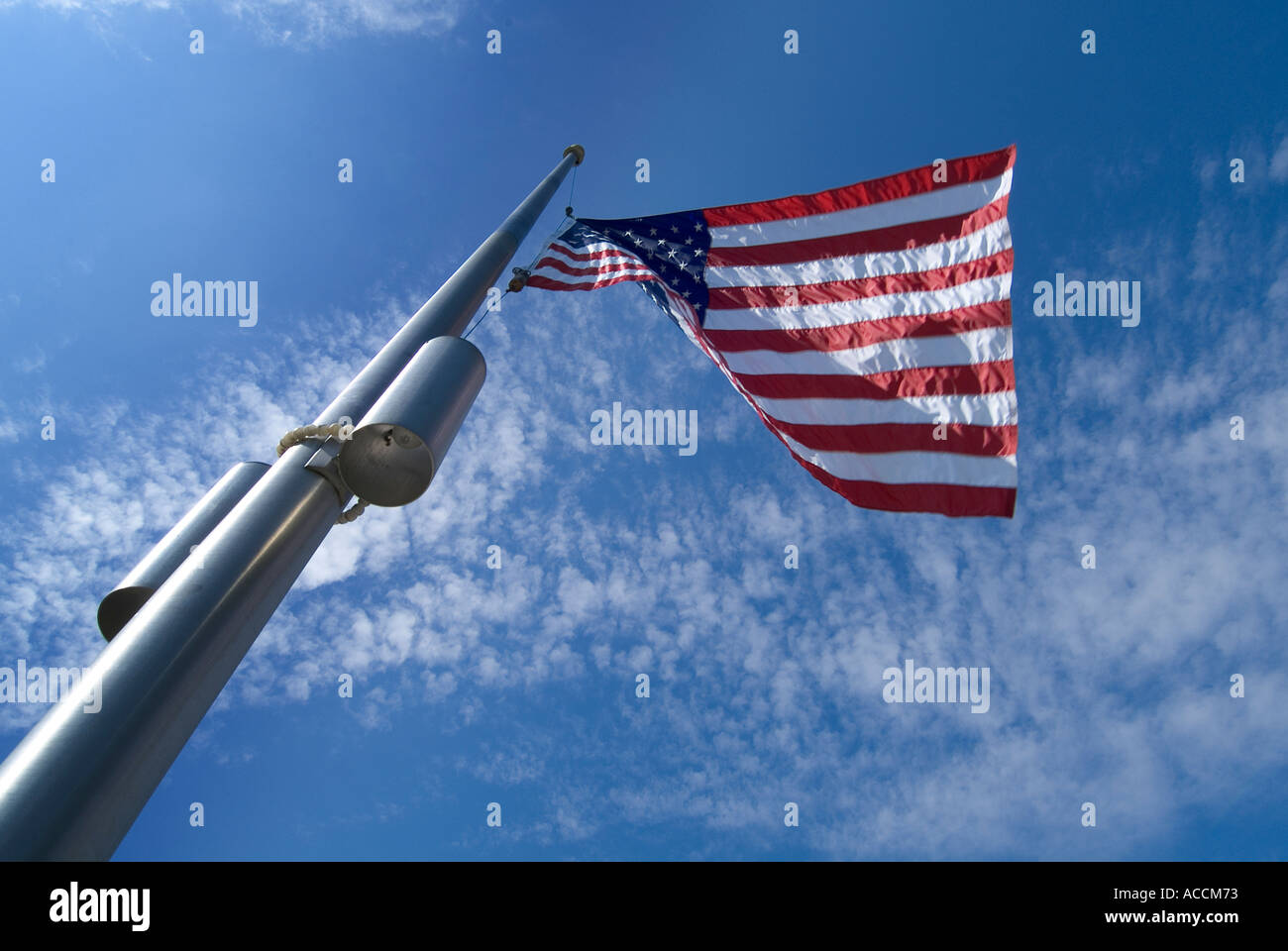 American flag flies at half mast on Memorial Day Stock Photo - Alamy