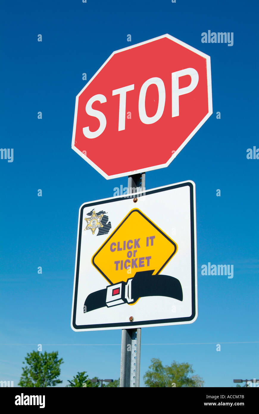 seat belt safety sign Stock Photo - Alamy