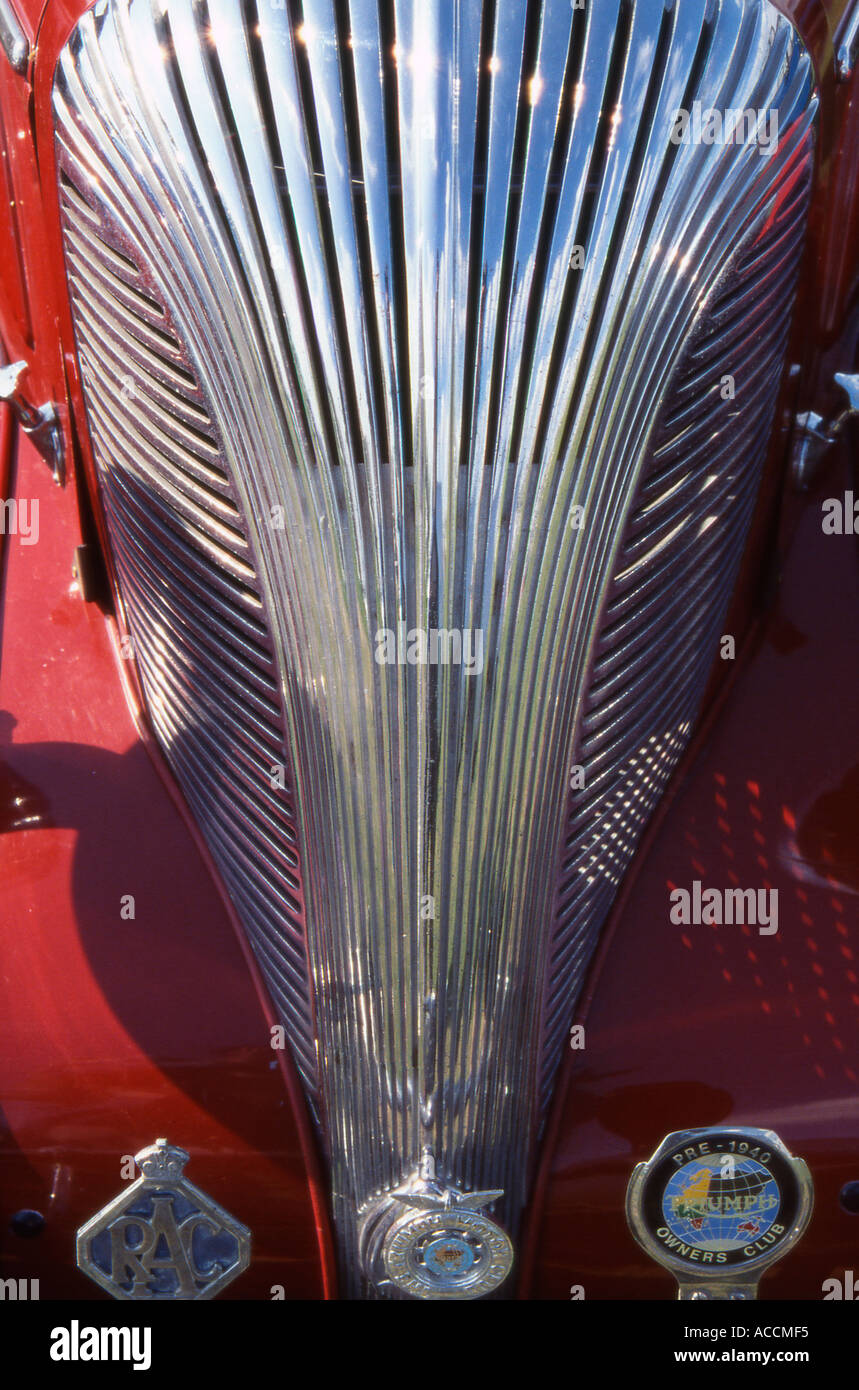 Front waterfall grill of a 1930 s Triumph Dolomite saloon car Stock ...