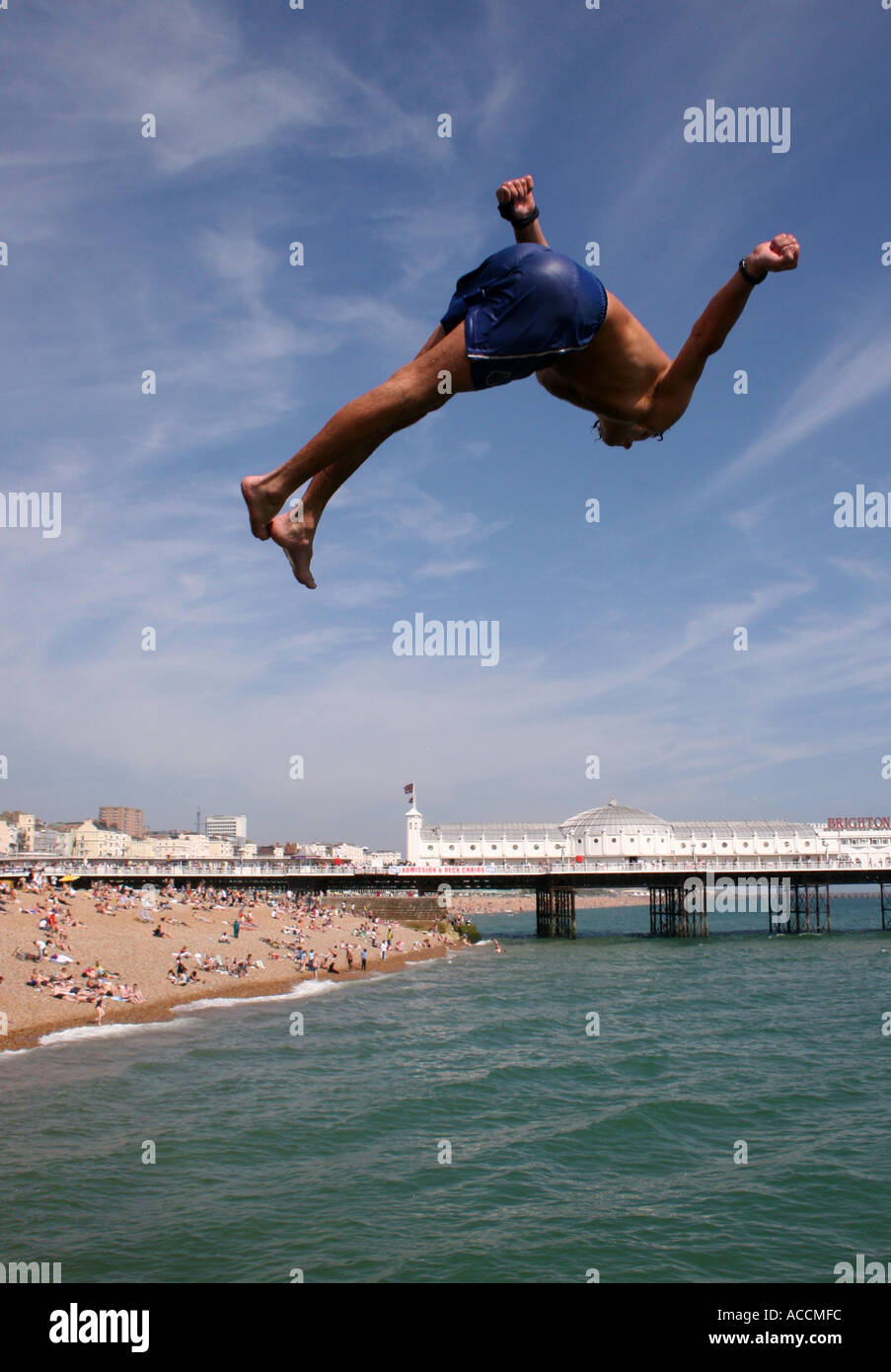 Diving into the sea at Brighton Sussex England Stock Photo - Alamy