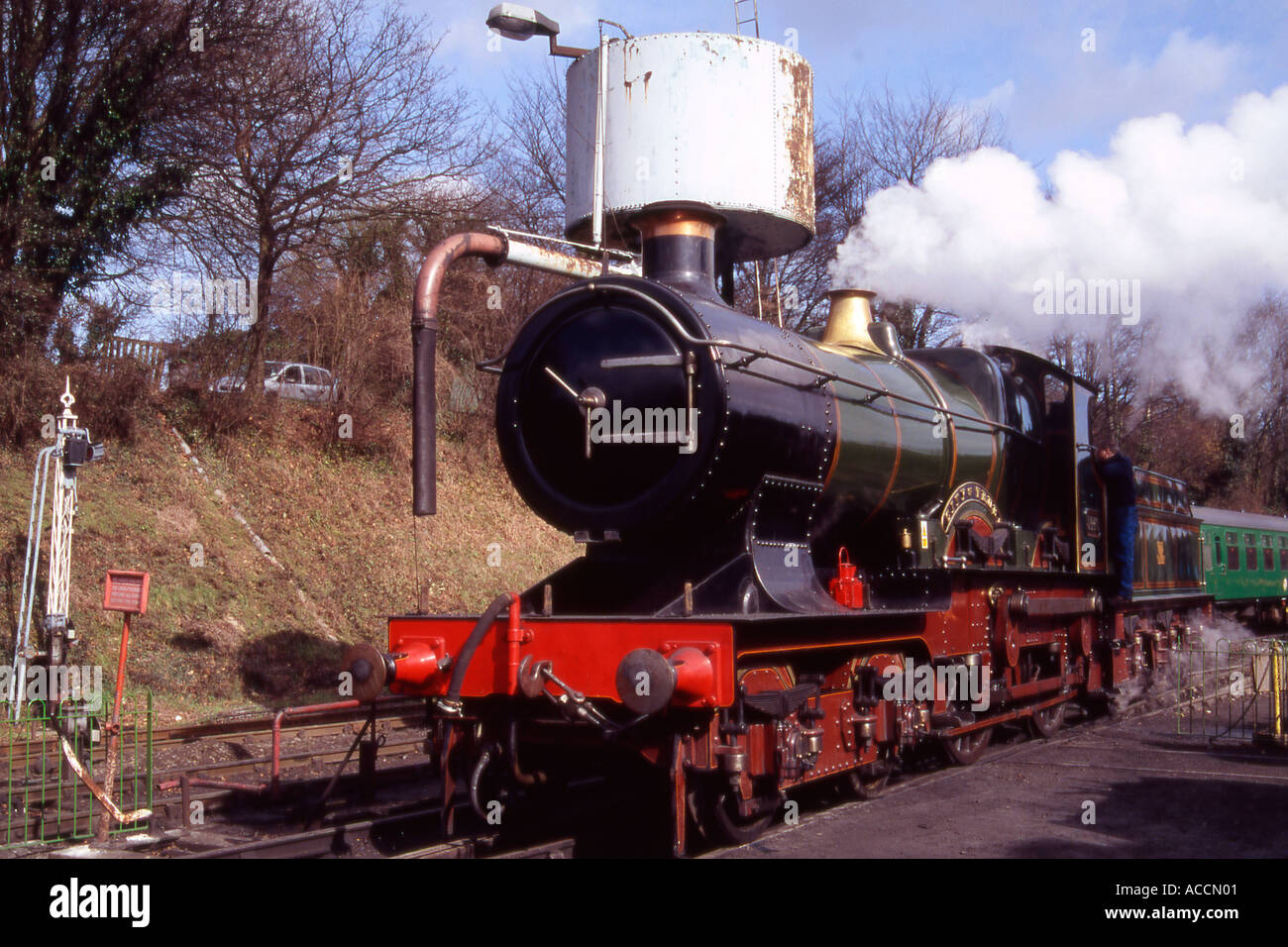 GWR City class locomotive City of Truro during a visit to the Mid Hants ...