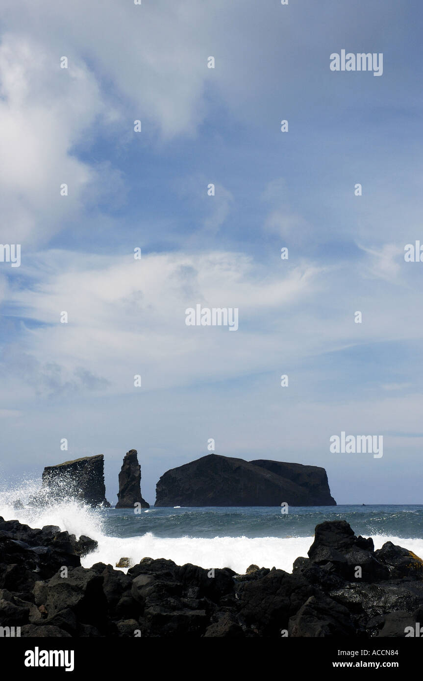 Rock stacks out to sea off village of Mosteiros Sao Miguel island ...