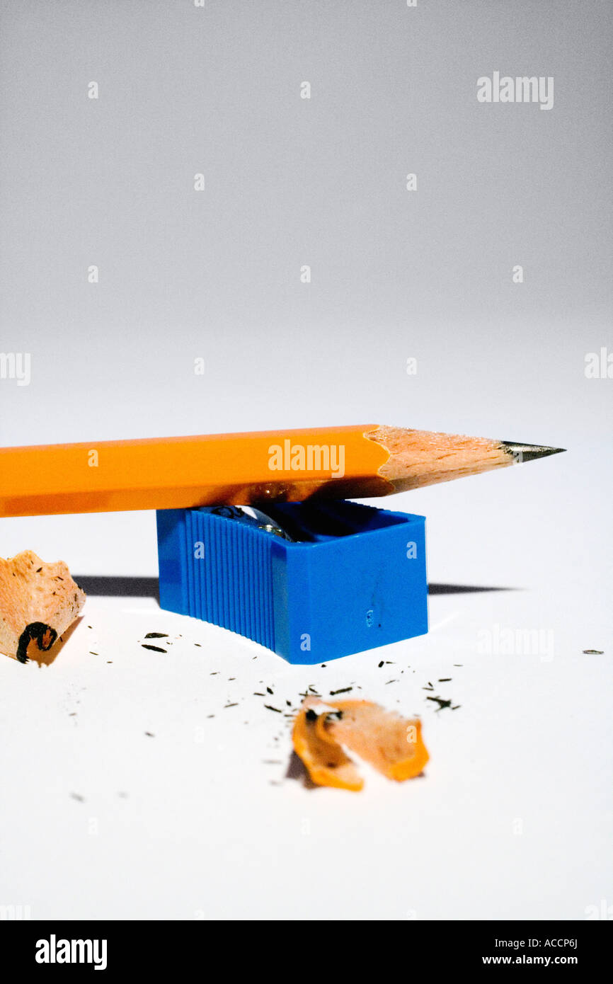 A pencil and a pencil sharpener Stock Photo - Alamy