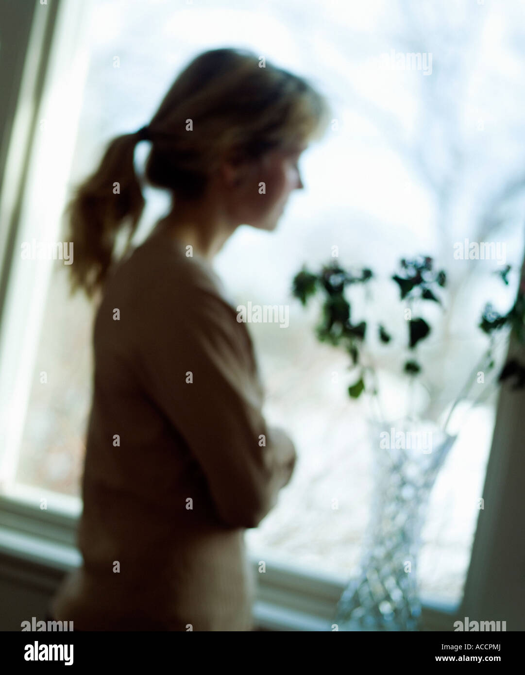 A woman by a window Stock Photo - Alamy