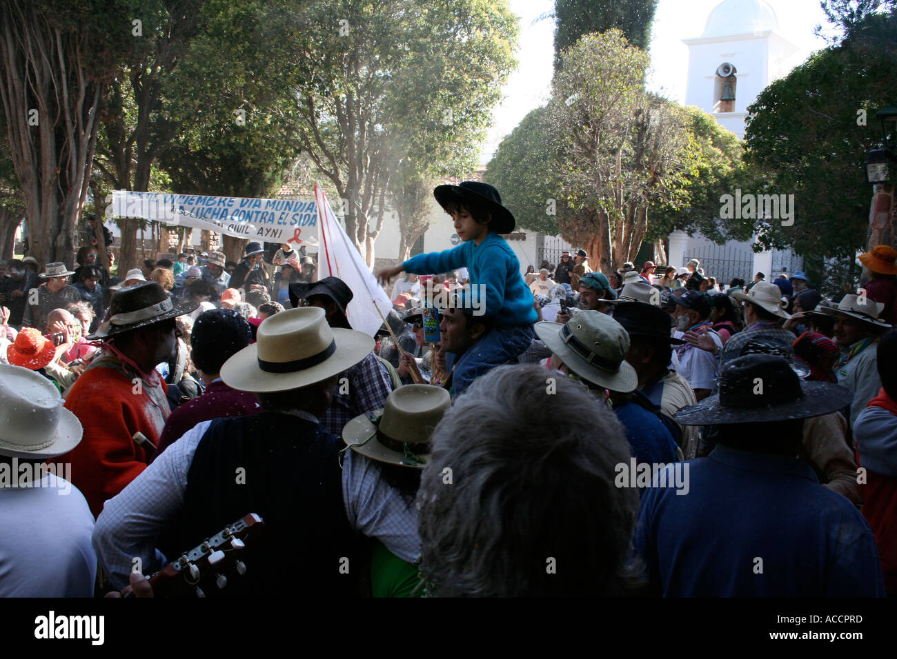 Street scene, carnival in Humahuaca, dancing, drinking, laughting ...