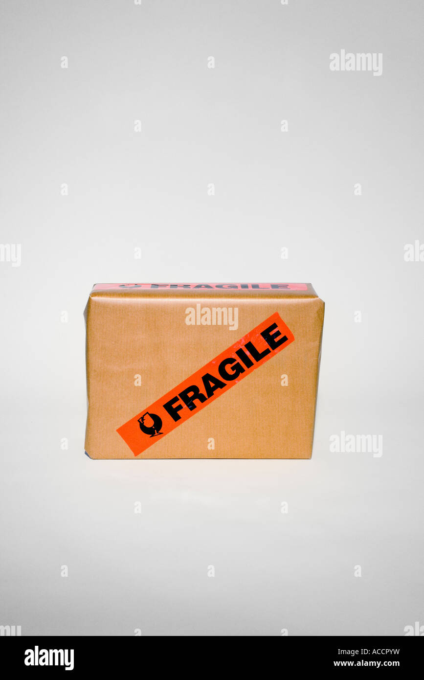 A parcel marked as fragile Stock Photo - Alamy
