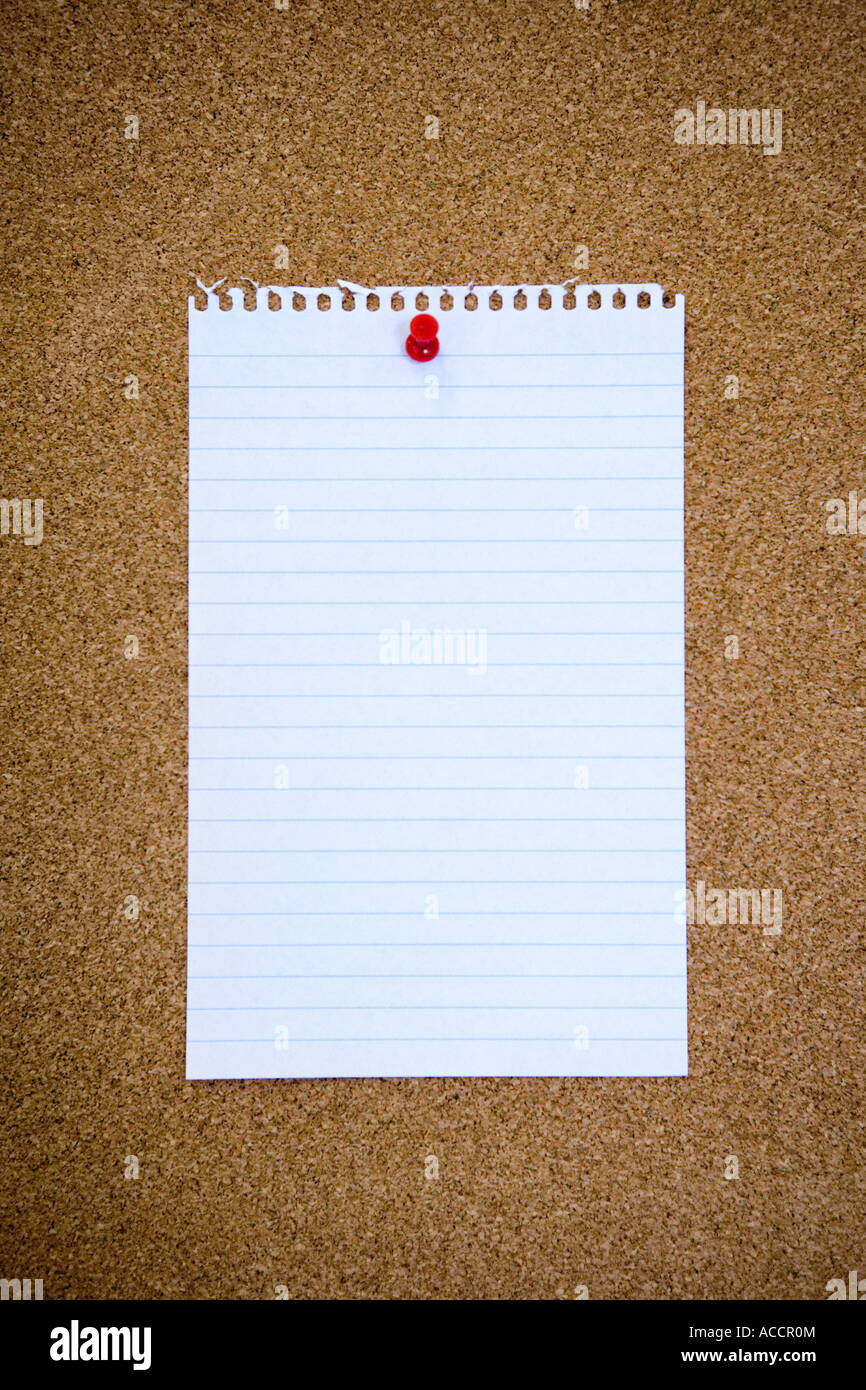 An empty page on a notice board Stock Photo - Alamy