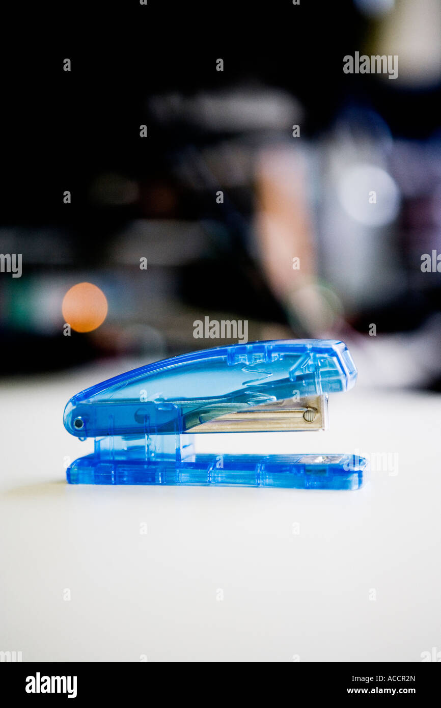A blue stapler Stock Photo - Alamy