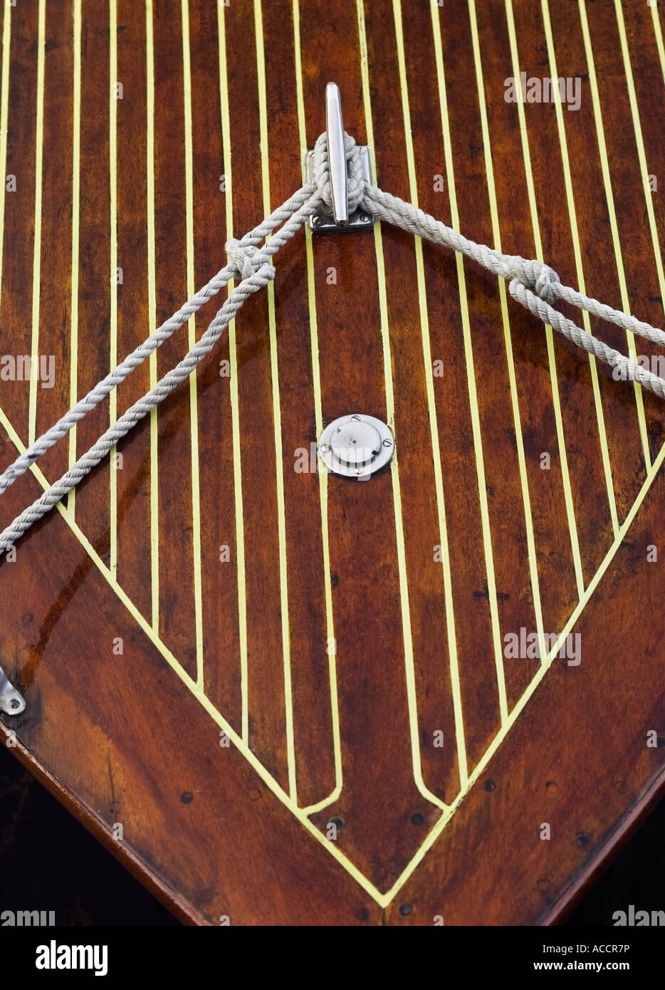 Stern on a wooden boat Stock Photo - Alamy