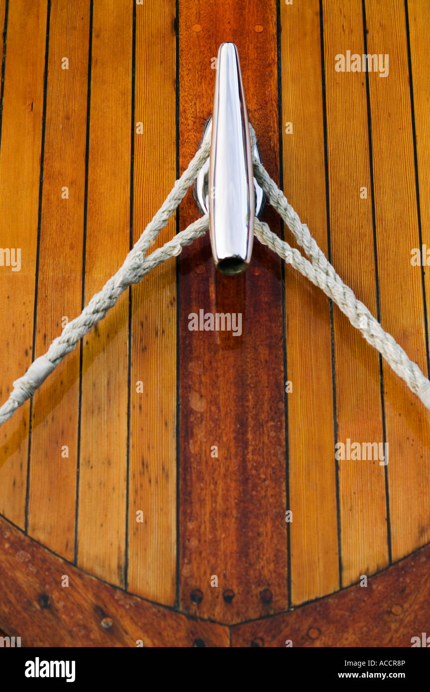 Stern on a wooden boat Stock Photo - Alamy